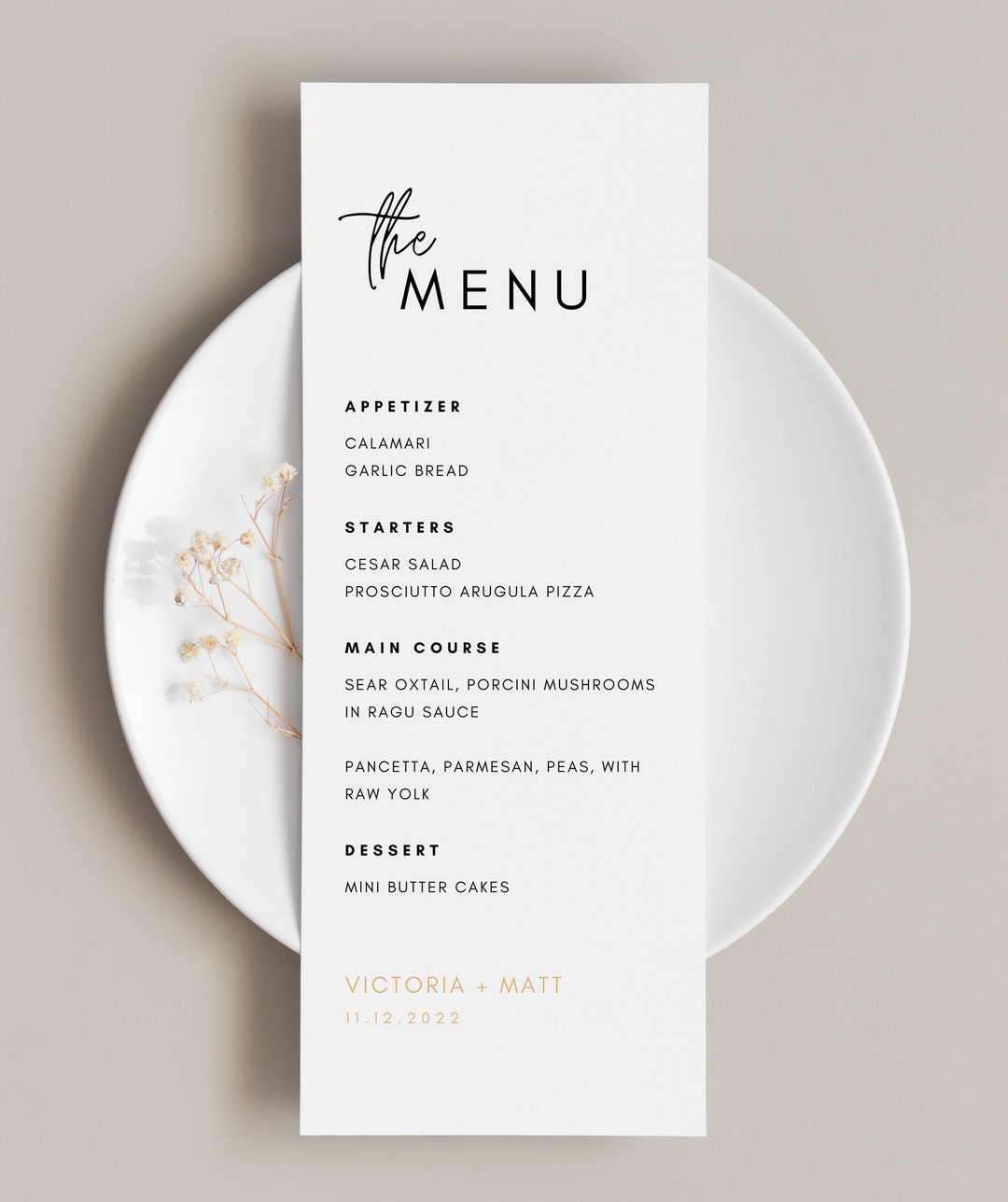 Modern Menu Printable Template DIY. Versatile for All Occasions ...
