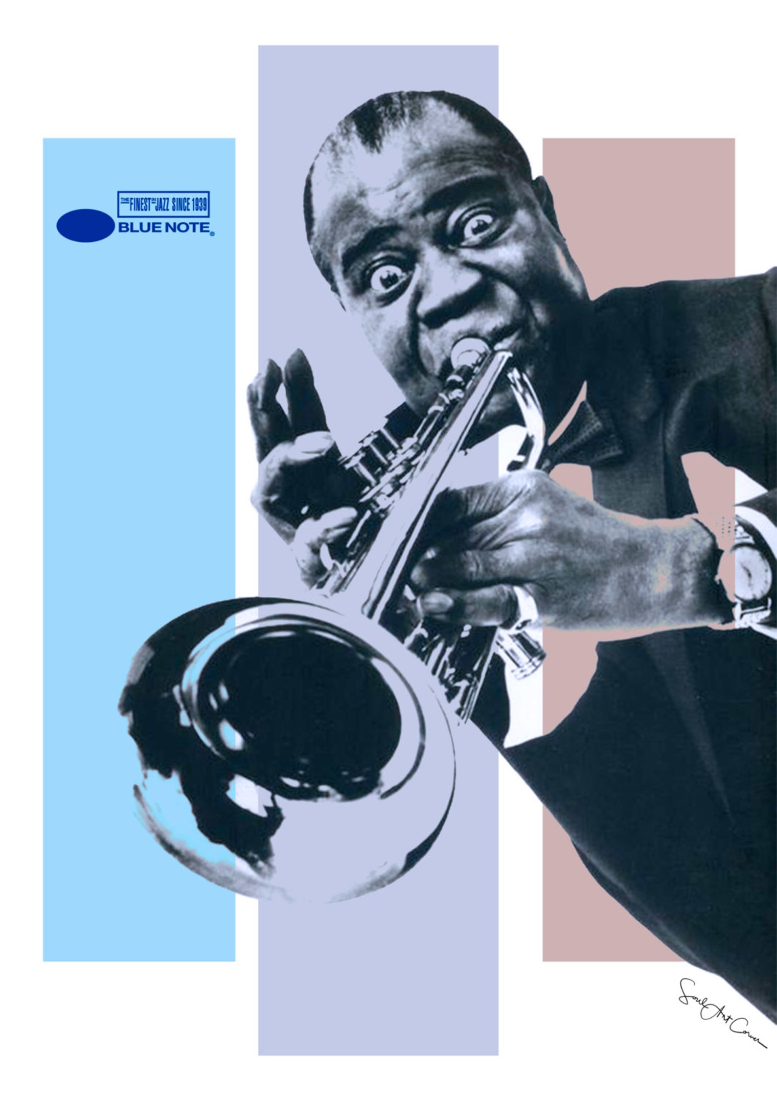 Louis Armstrong Mixed Media Collage, Jazz, Blues, Music, Vintage ...