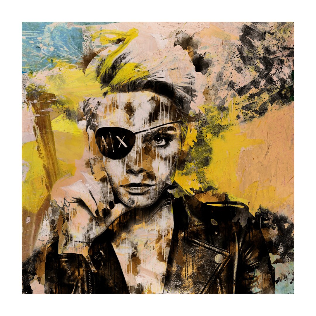 Bad Girl Collage, Face, Portrait, Watercolor, Cara Delevingne, Fashion ...