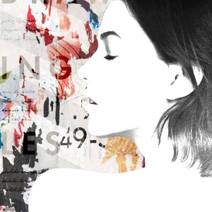 Side Face collage, Woman, Fine Art, Retro ,giclee, Vintage, Decor ...