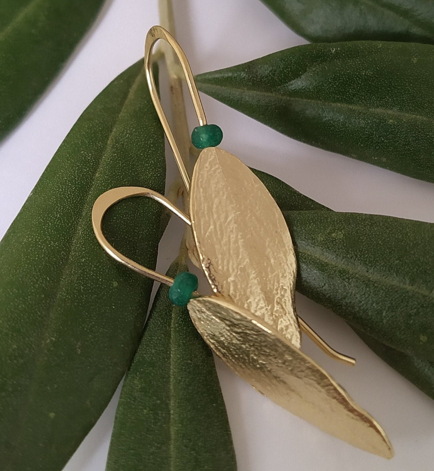 Leaf Earrings Gold Olive Leaf Earrings Natural Jewelry Gold - Etsy