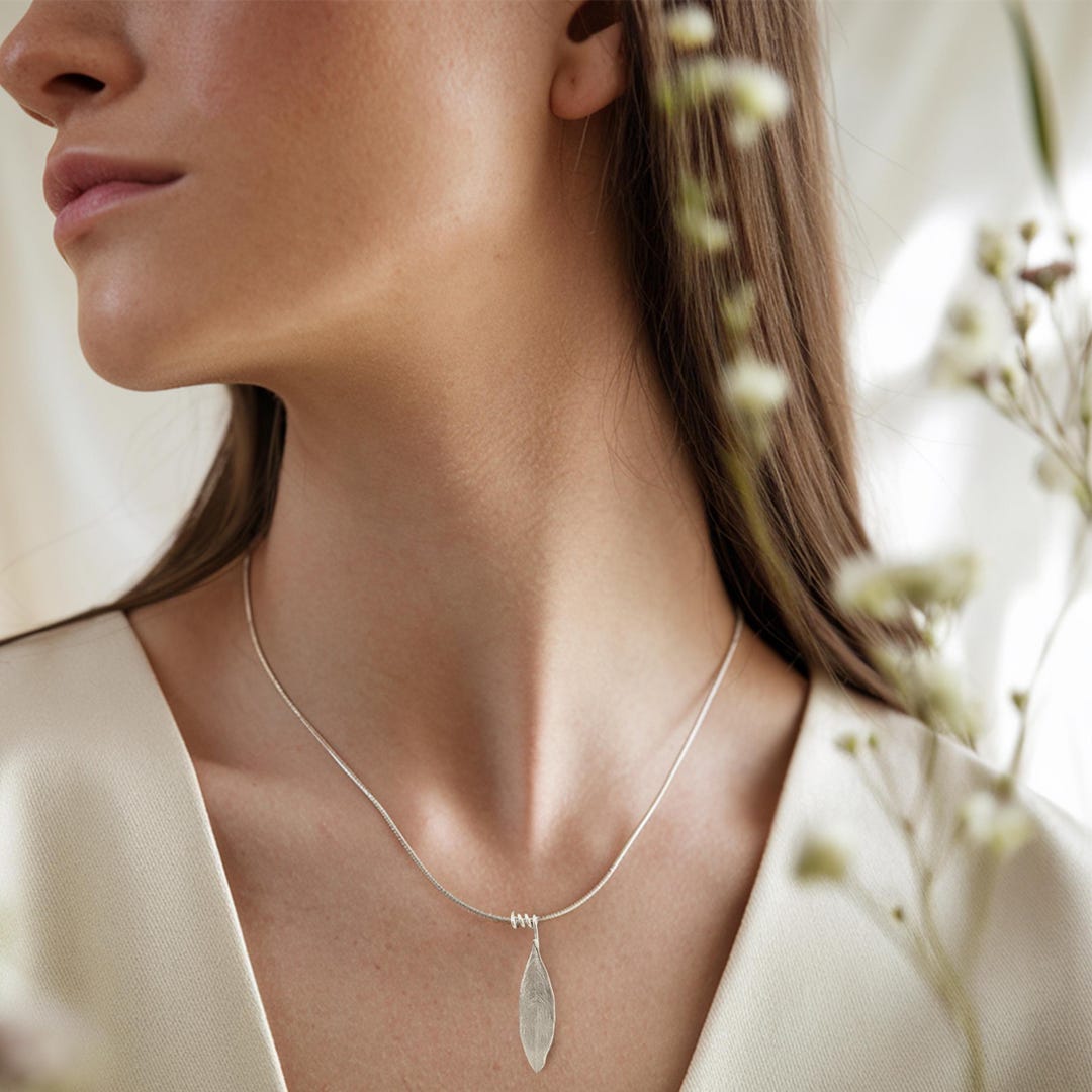 Olive Leaf Long Necklace, Olive Leaves Necklace, Nature Jewelry ...
