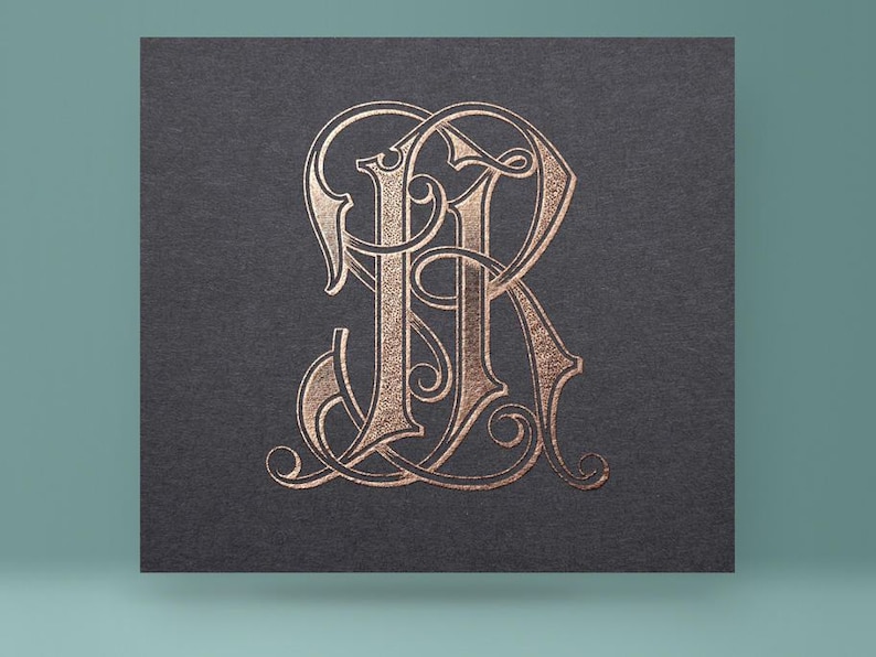 Digital monogram JR RJ Wedding Monogram | Etsy