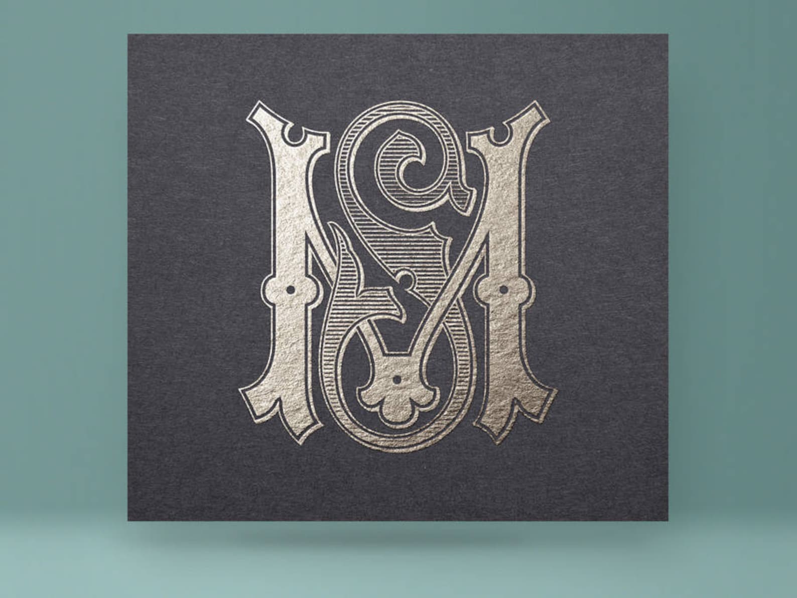 Vintage monogram MS SM Wedding Monogram Digital Initials | Etsy