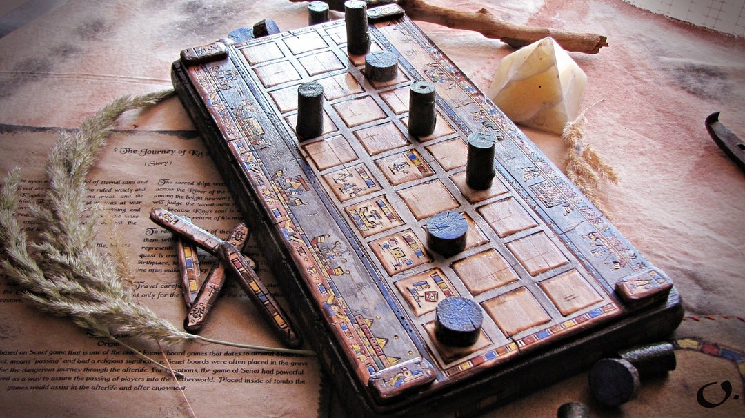 Senet Board Game: Handmade Ancient Egyptian Strategy Game, Pyrography ...