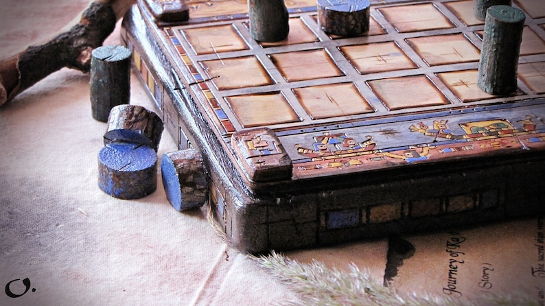 Senet Board Game - Ancient Wooden Racing Game for 2 Players, Handmade ...