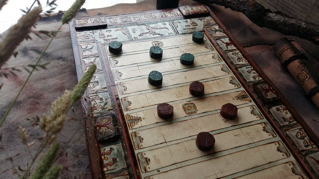 Puluc Hamdmade Wooden Board Game, Ancient Mayan Warrior Game, Mesoamerican Mythology Bul Game ...