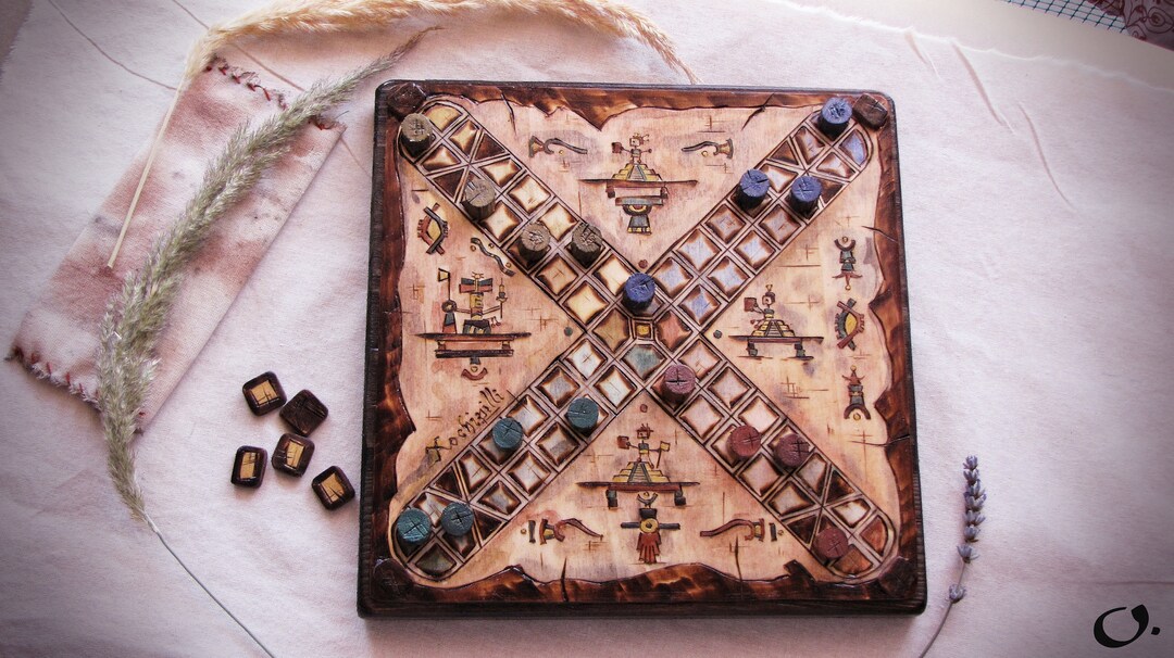 Patolli Personalized Handmade Board Game, Wooden Mayan Strategy Game ...
