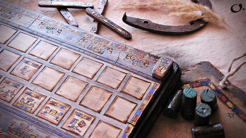 Senet Board Game - Ancient Wooden Racing Game for 2 Players, Handmade ...