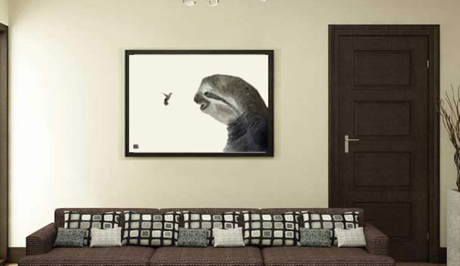 Sloth and Hummingbird Pencil Drawing Print, Original Drawing 3x2 Print ...