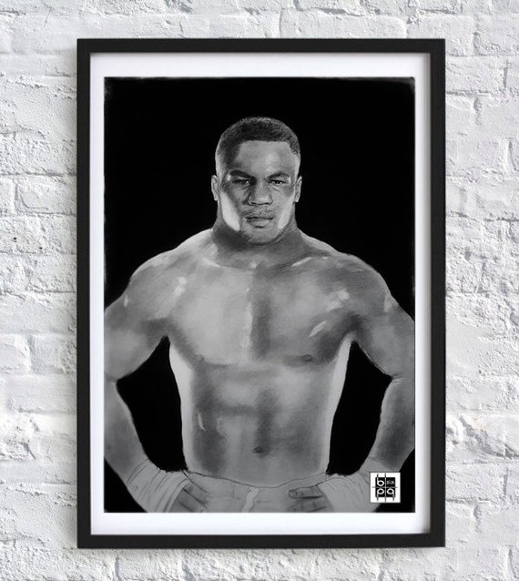 Original pencil drawing A2 Mike Tyson portrait Realistic | Etsy