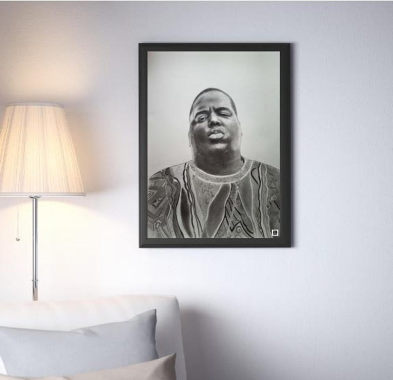 The Notorious B.I.G. Original Pencil Drawing A2, Biggie Smalls Portrait ...