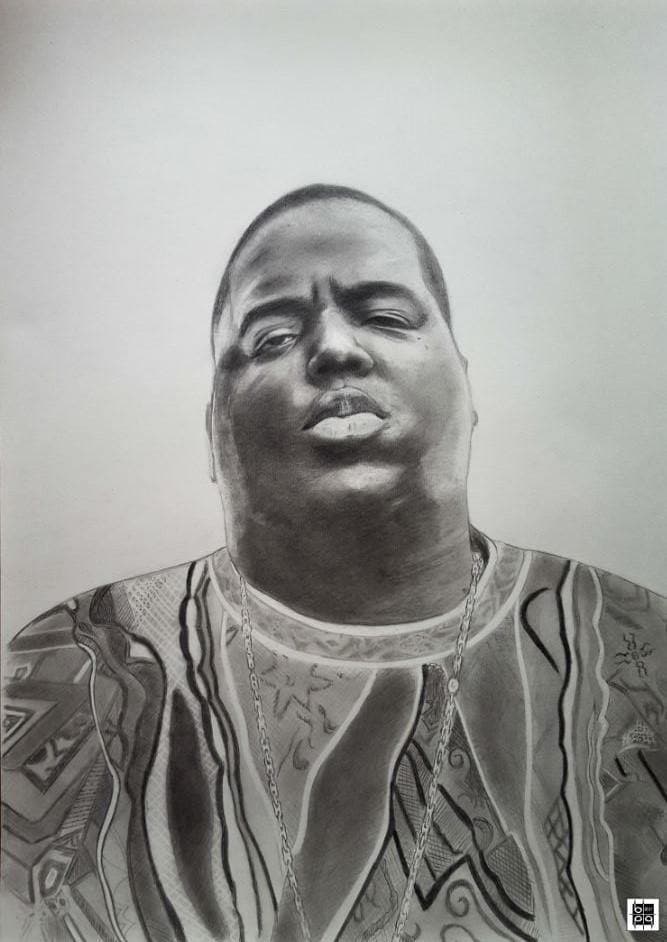 The Notorious B.I.G. Original Pencil Drawing A2, Biggie Smalls Portrait ...