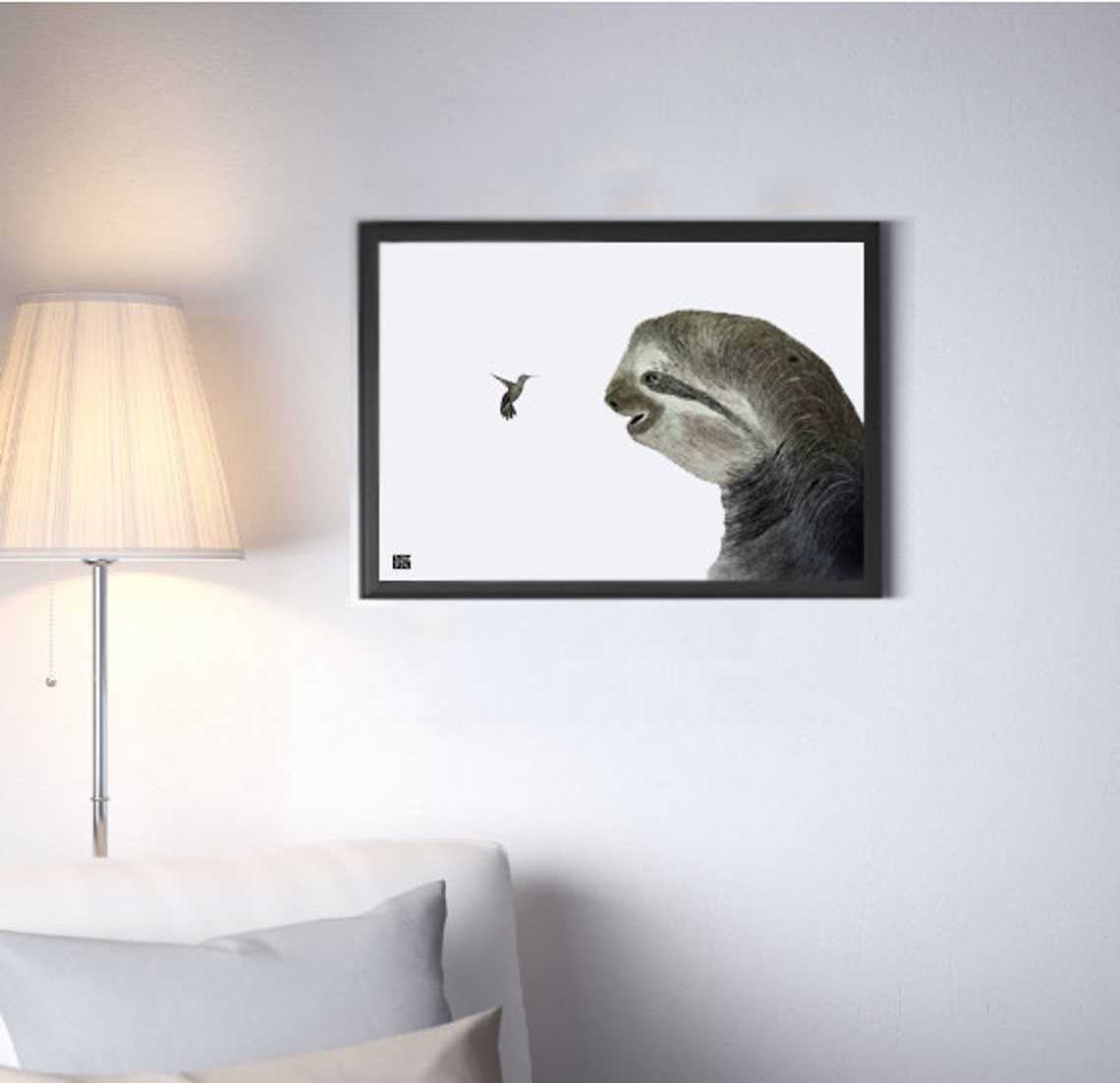 Sloth and Hummingbird Pencil Drawing Print, Original Drawing 3x2 Print ...