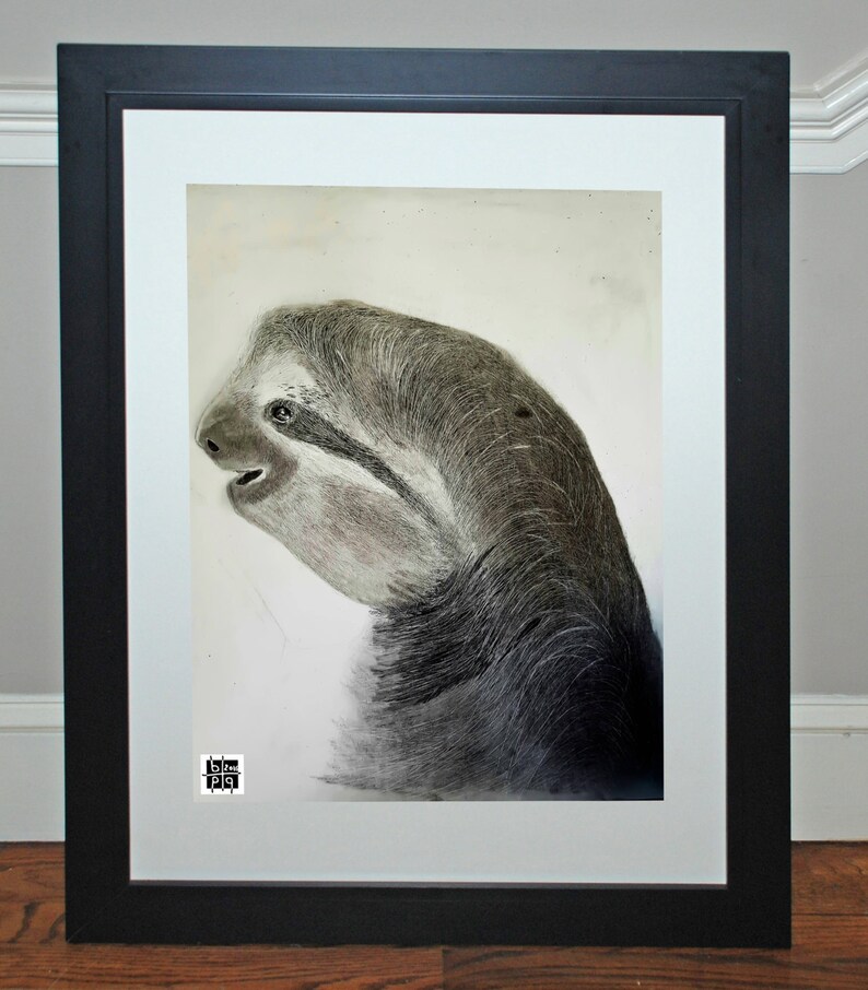 Sloth Pencil Drawing Print, Highly Detailed Print of Original Drawing ...