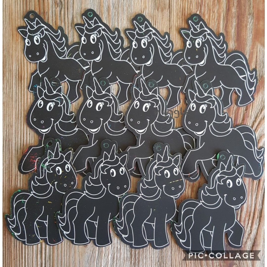 Unicorn Scratch Art, Unicorn Ornaments, Unicorn Craft Ornaments ...