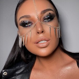 Gold Chain Mask, Burning Man Mask, Metal Face Chain, Fashion Mask, Gold ...