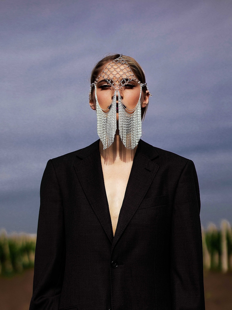 Metal Chain Mask Face Chain Handmade Mask Festival Accessories - Etsy