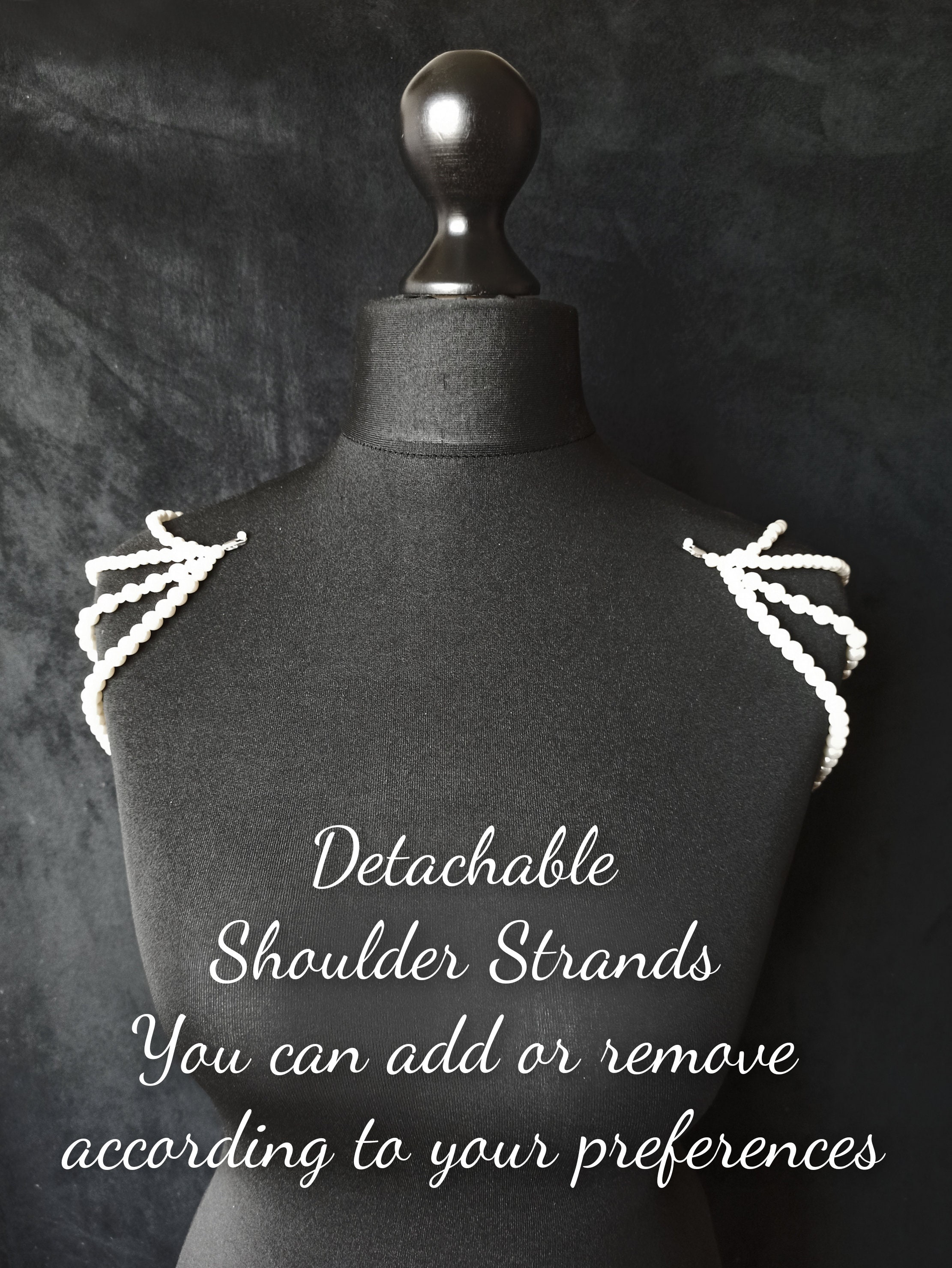 Pearl Shoulder Necklace Bridal Body Jewelry Statement Etsy