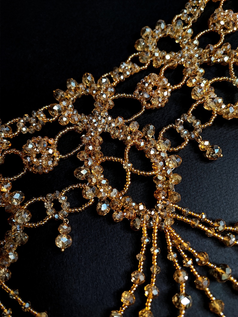 Gold Statement Necklace Vintage Bib Necklace Victorian Lace - Etsy