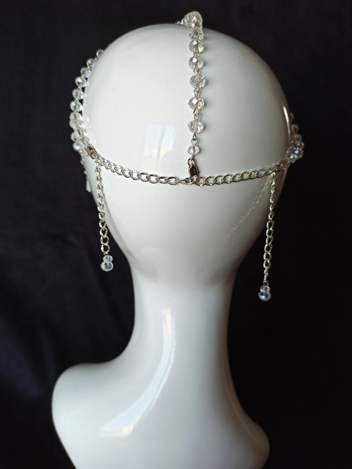 White Face Veil Headpiece, Festival Face Mask, Wedding Headdress ...