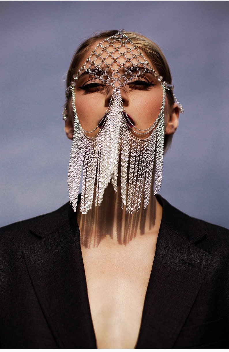 Metal Chain Mask Face Chain Handmade Mask Festival Accessories - Etsy ...
