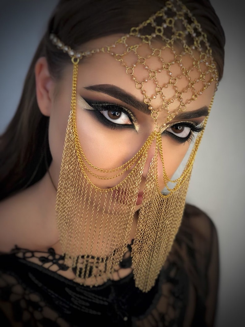 Metal Chain Mask Face Chain Handmade Mask Festival Accessories | Etsy