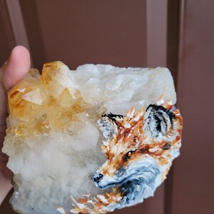 Fox Art, Painted Rock, Wildlife Decor, Decorative Stone, Cottagecore ...