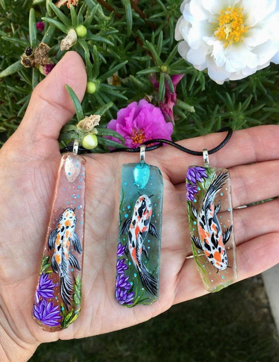 Koi Fish Pendant Sea Glass Necklace Beach Accessory Ocean - Etsy