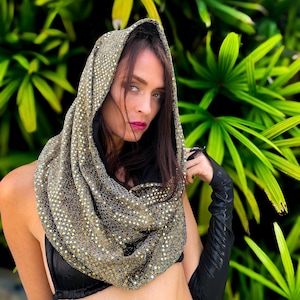 Dripping in Gold Rave Hood/festival Shawl - Etsy