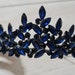 Blue Crystal Tiara Navy Blue Crown Navy Tiara Wedding Hair - Etsy