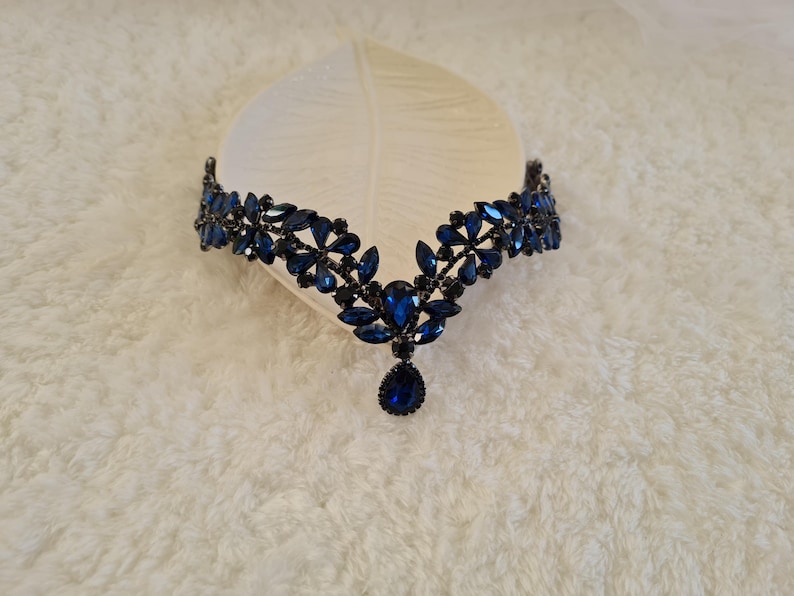Navy Blue Crown, Tiara Navy, Bridal Crown, Wedding Crown for Bride ...