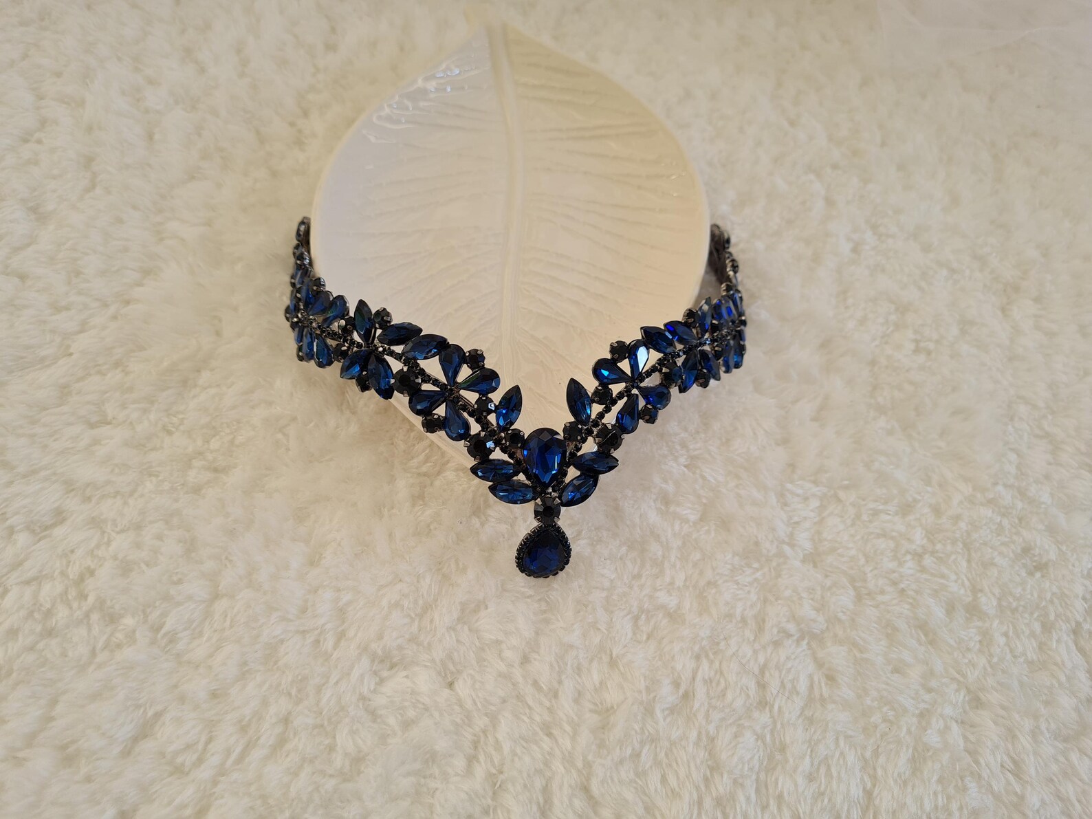 Navy Blue Crown, Tiara Navy, Bridal Crown, Wedding Crown for Bride ...