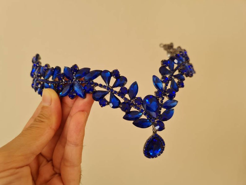 Blue Crown Tiara Blue Bridal Crown Wedding Crown for Bride - Etsy