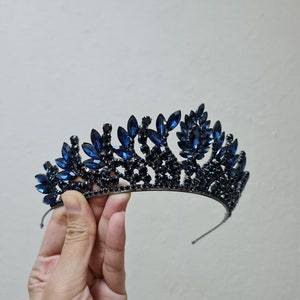 Navy Blue Crown, Tiara Navy, Bridal Crown, Wedding Crown for Bride ...