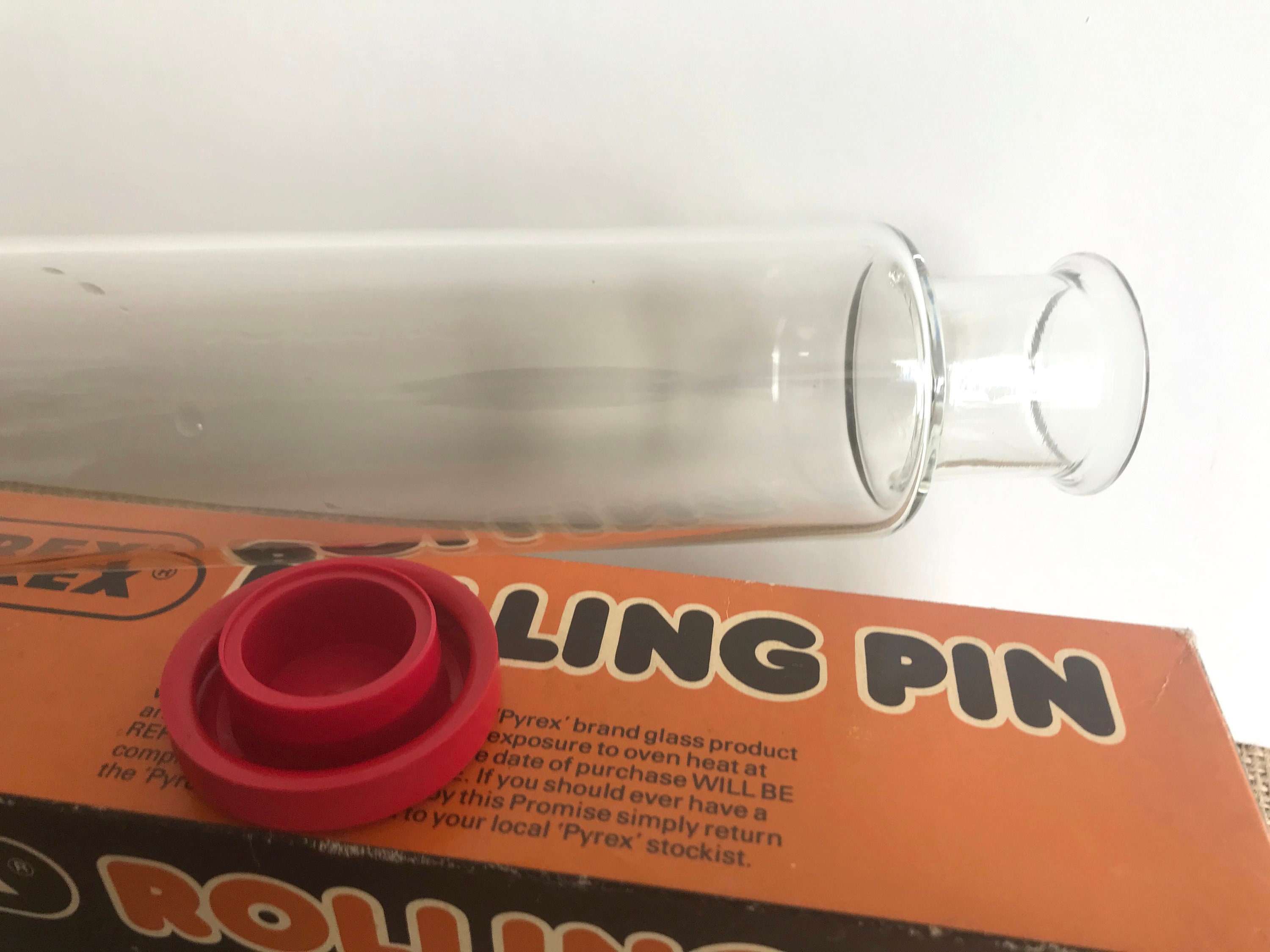 Vintage Pyrex brand glass rolling pin in original box. | Etsy