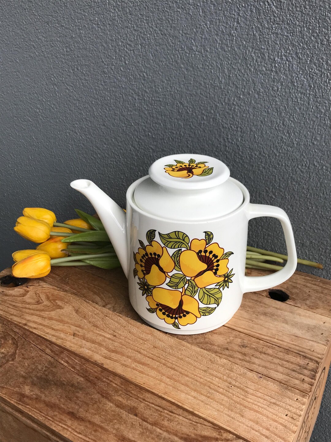 Retro Meakin Studio Pottery Tea Pot With Retro Mayflower Design. - Etsy
