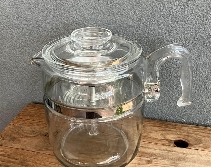Vintage Pyrex Coffee Pot 6 Cup 7756 B Vintage Pyrex Maker Percolator ...