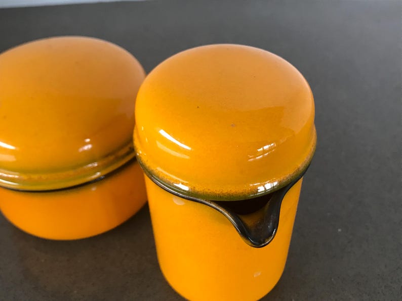 Retro Era German Thomas Rosenthal Orange Creamer and Sugar Bowl. - Etsy