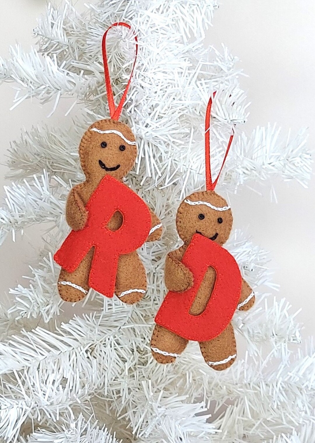 Gingerbread Man Handmade Felt Hanging Decoration Personalised - Etsy
