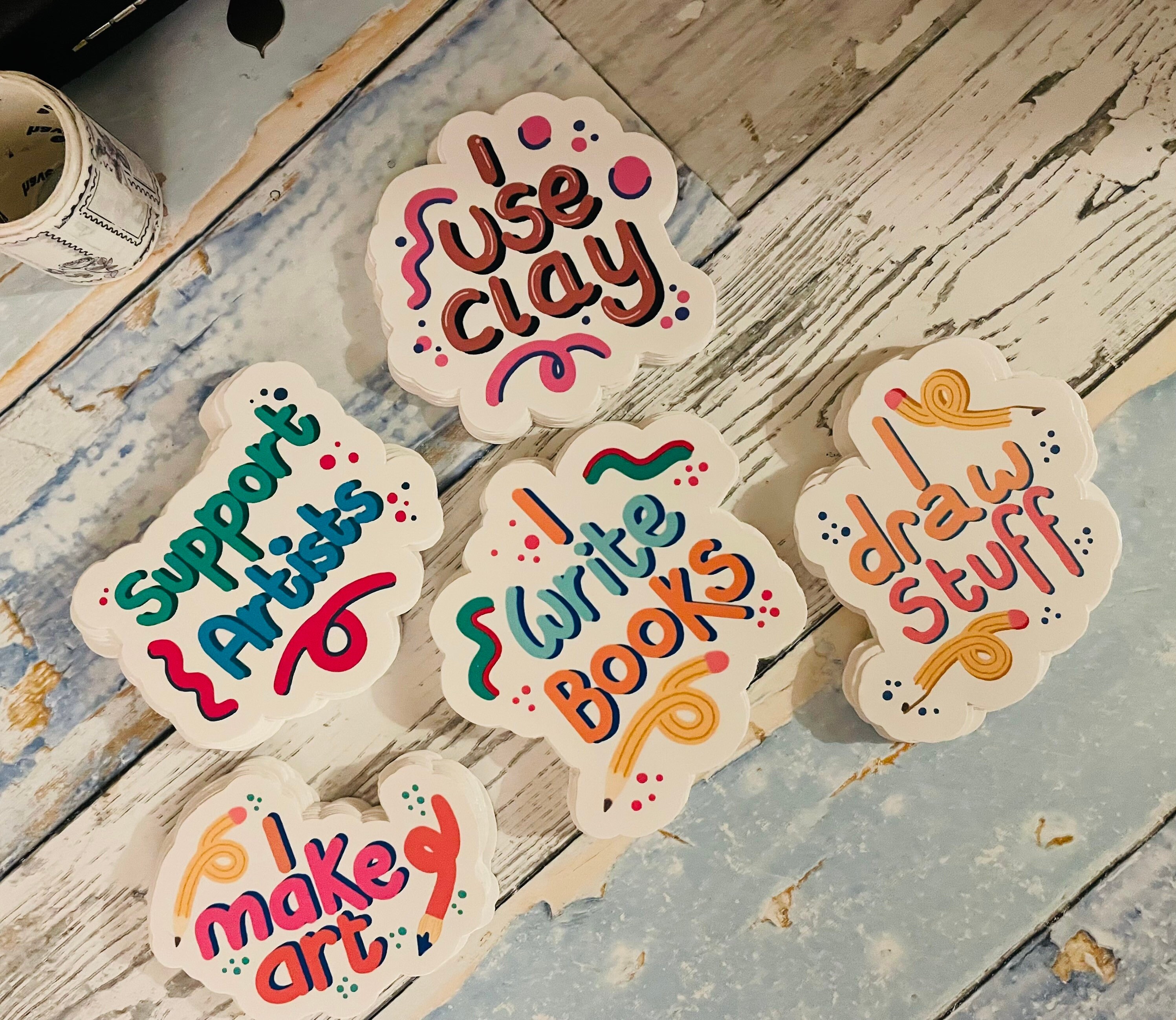 Large Vinyl Sticker, I Am an Artist, I Draw Stuff, I Am an Author, Clay ...