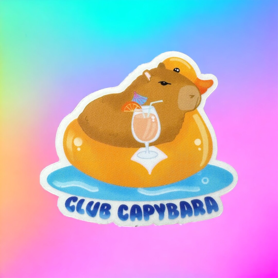 Capybara Sticker. Capybara Chilling. Clear Vinyl Sticker! Cute Capybara ...