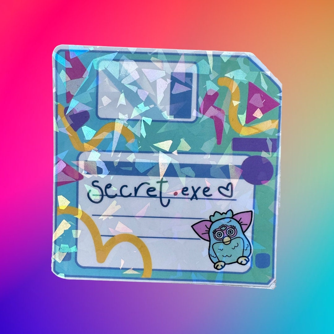 Cassette Tape, Floppy Disk! Die Cut Sticker, Printed on Glossy Sticker ...