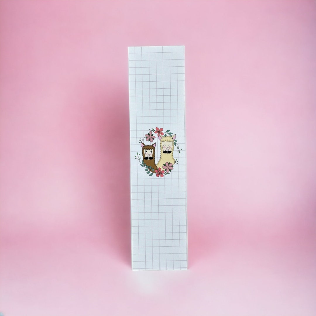 Llama Bookmark Llama Best Friends Pink Graph Design With or Without ...
