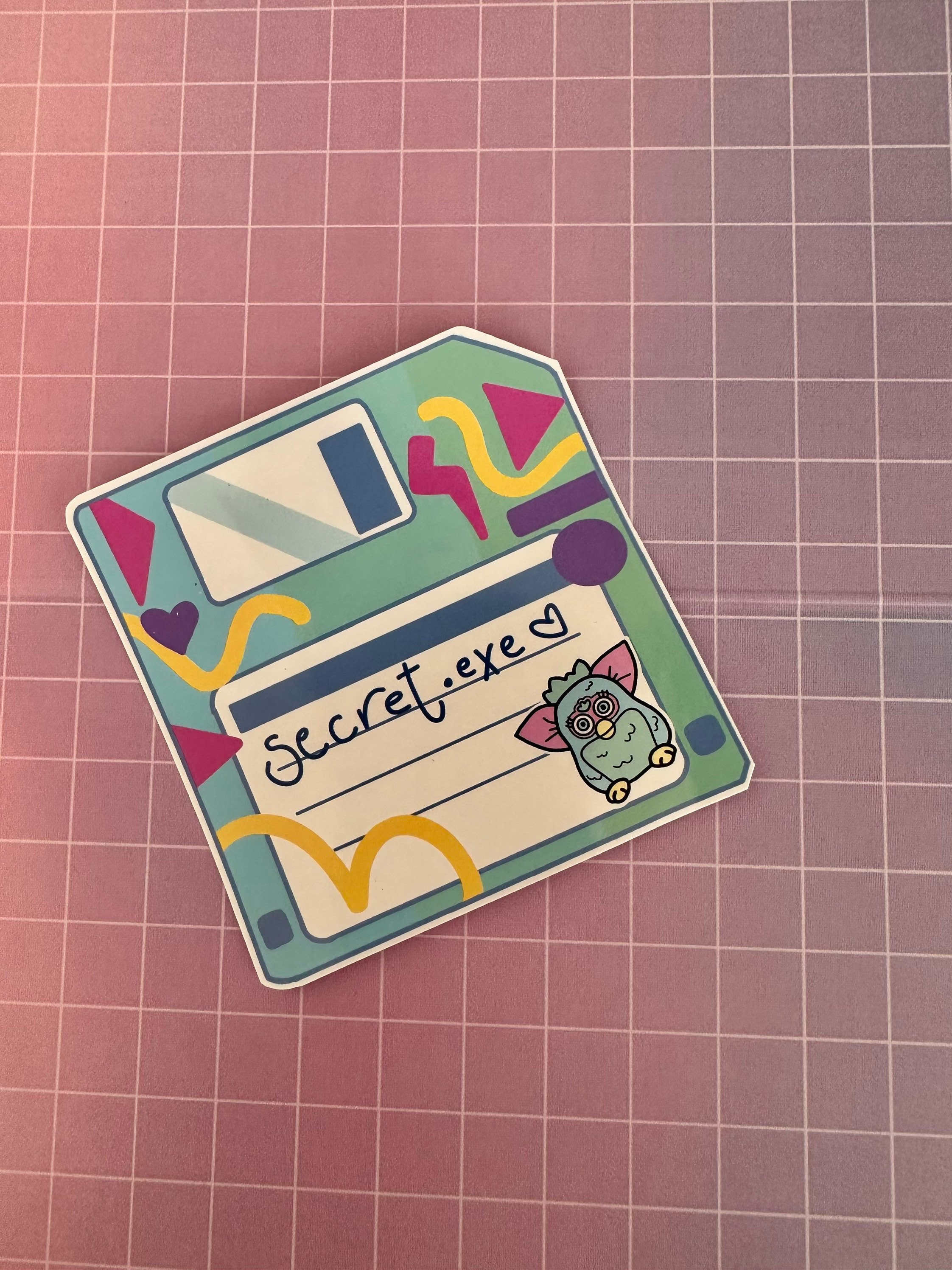 Cassette Tape, Floppy Disk Die Cut Sticker, Printed on Glossy Sticker ...