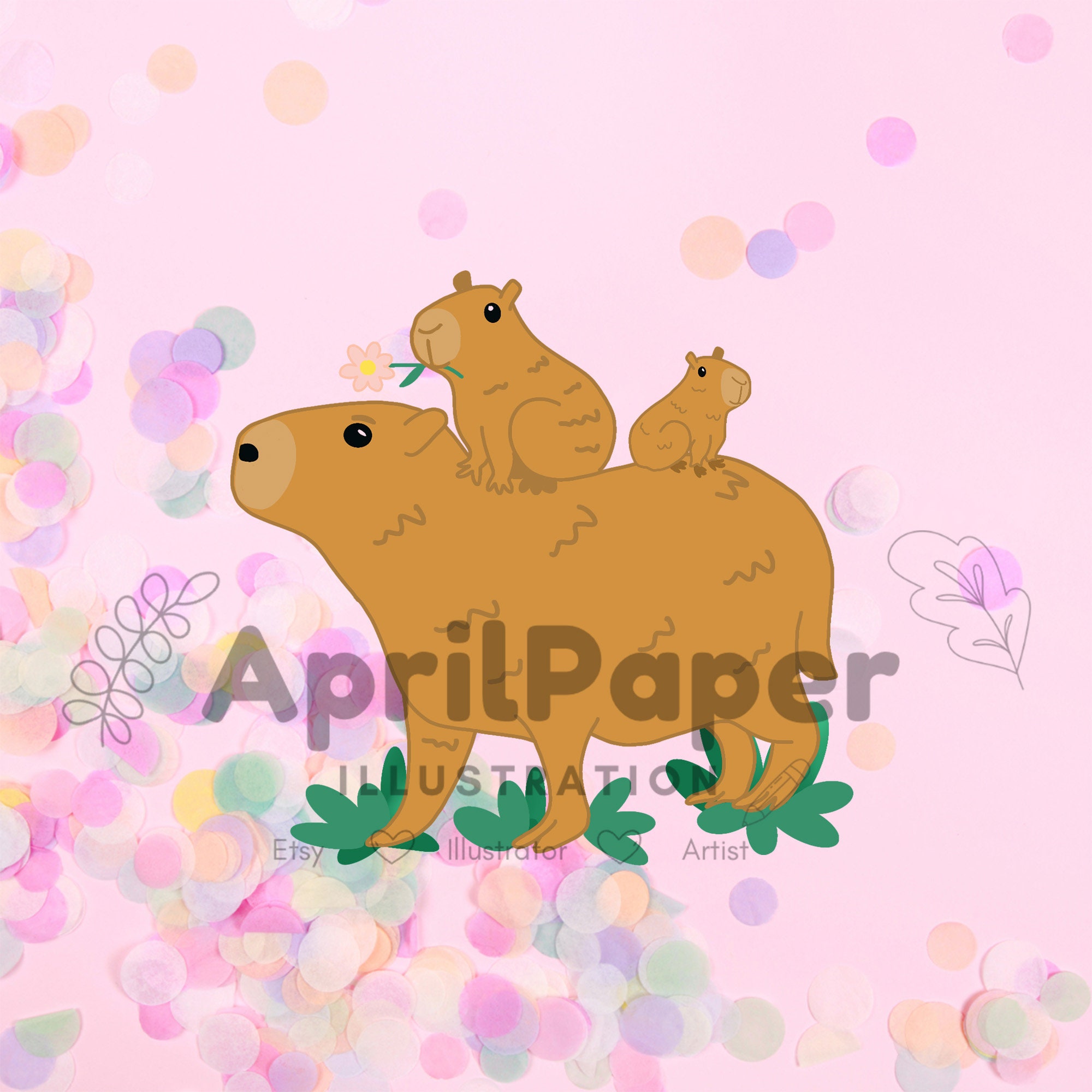 CAPYBARA Clear Vinyl Waterproof Sticker Capybara Family. - Etsy