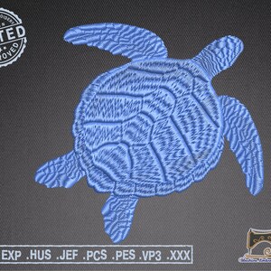 Blue Turtle Machine Embroidery Design - Etsy