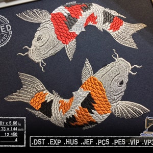 Koi Fish Machine Embroidery Design - Etsy