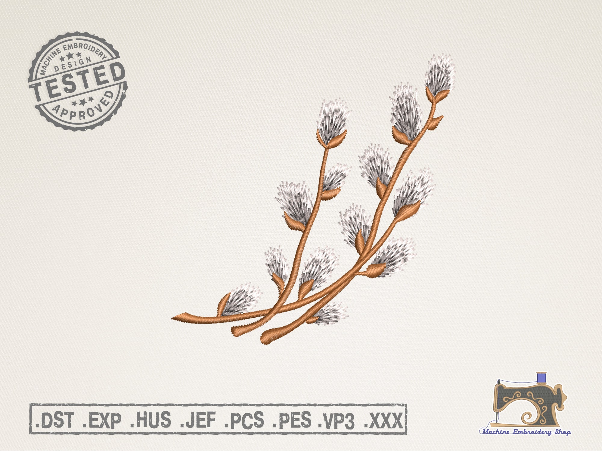 Willow Twig Spring Machine Embroidery Design - Etsy