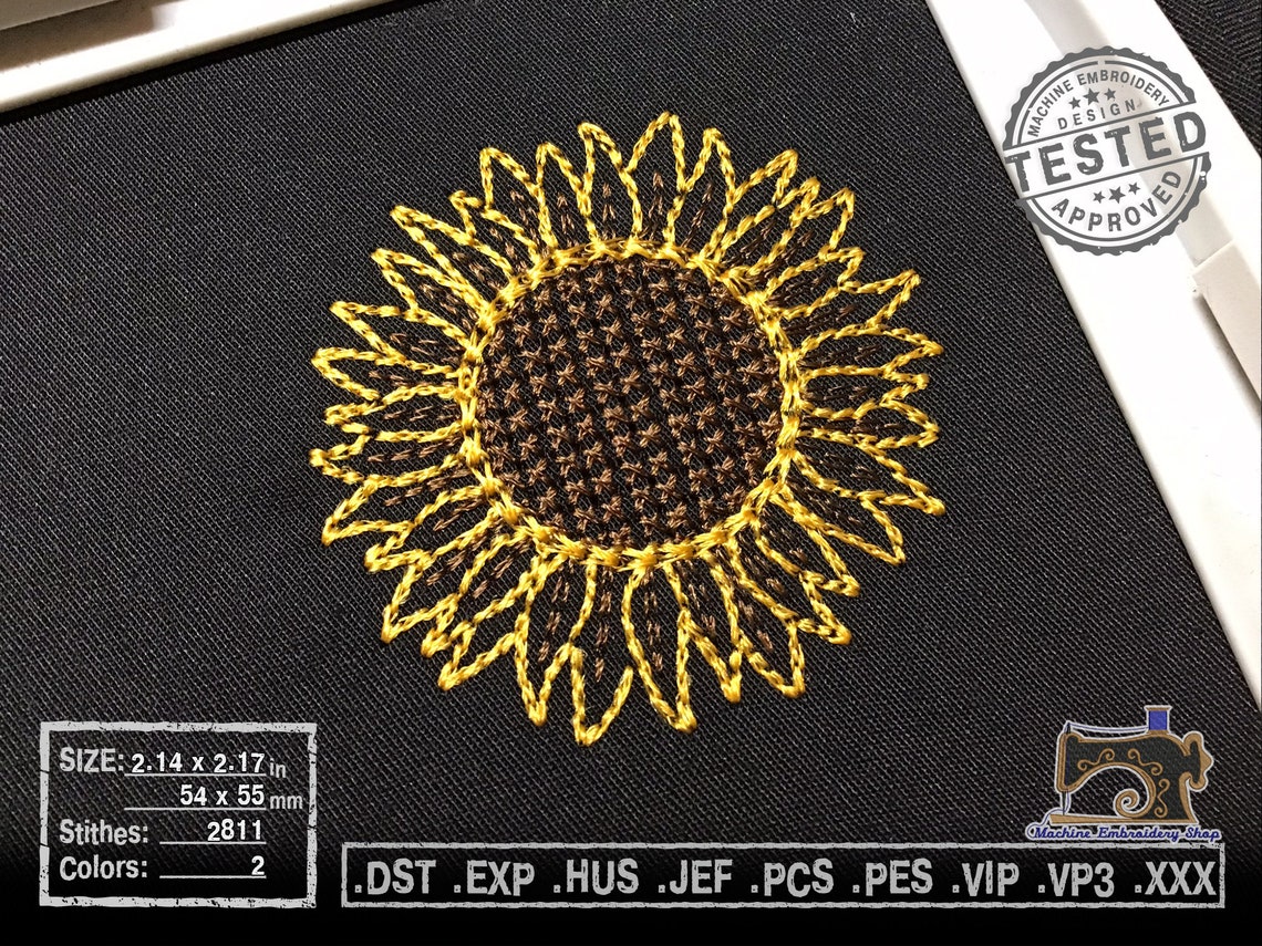 Sunflower Machine Embroidery Design - Etsy